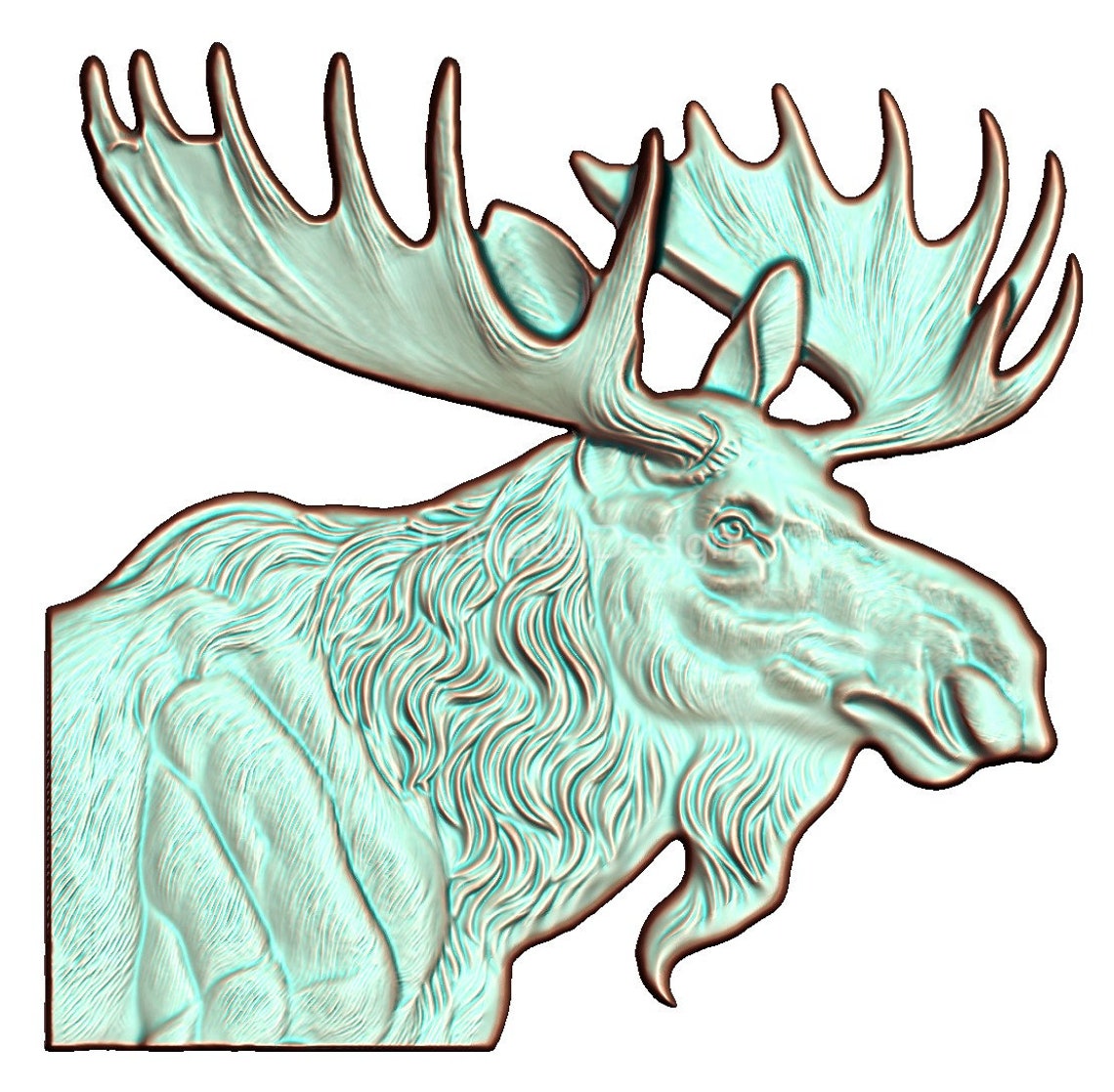 Majestic Wilderness Moose 3D Model STL for CNC Router, Laser Engrave ...