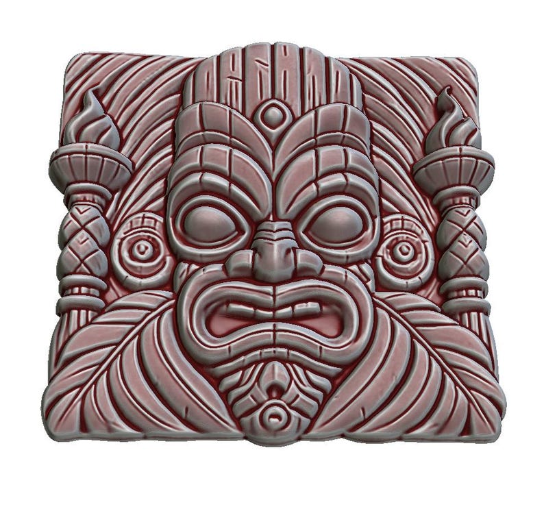 Tribal Tiki Mask 3D Model STL File: CNC Router, Laser, 3D Printing ...