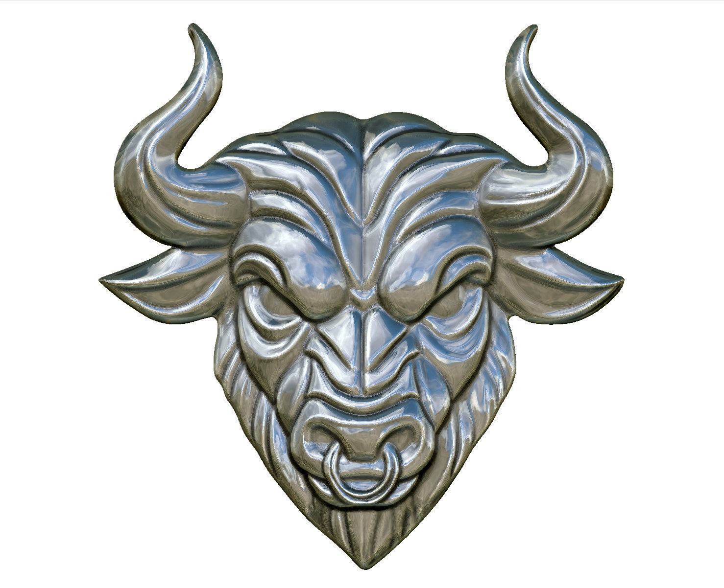 Majestic Bull Head Decorative 3D Model STL File for CNC Router, Laser ...
