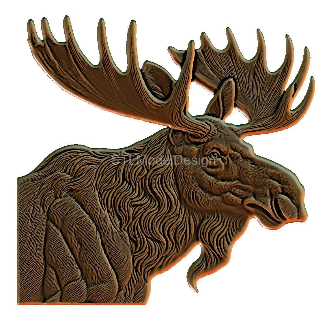 Majestic Wilderness Moose 3D Model STL for CNC Router, Laser Engrave ...