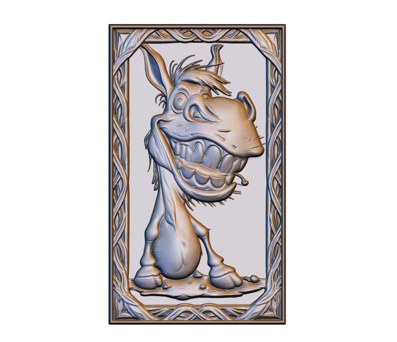 Funny Donkey Cartoon 3D Model STL, CNC Router Laser Engraving (digital ...