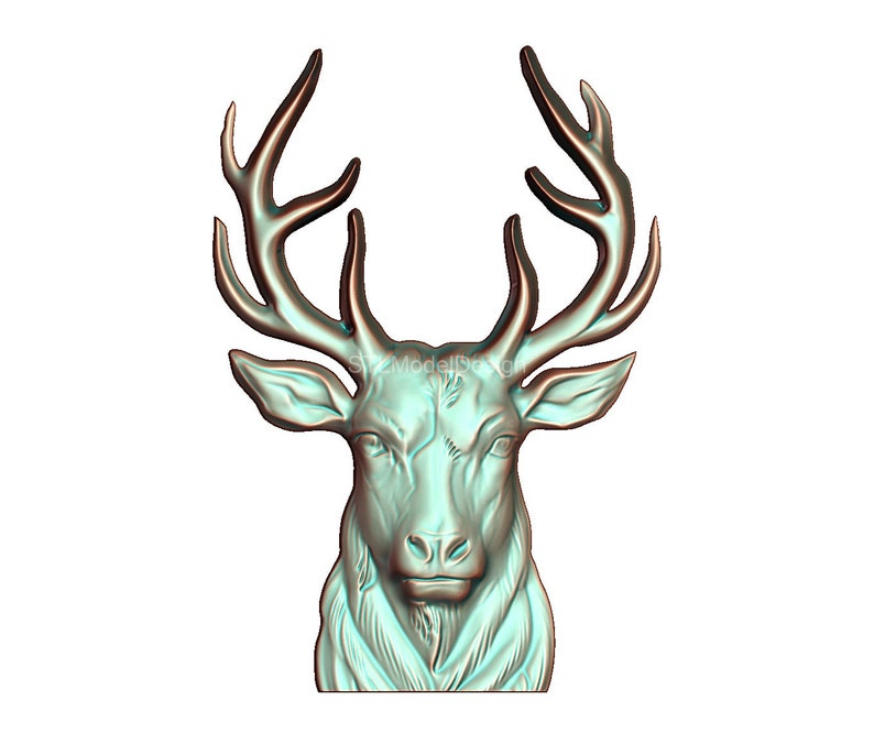 Majestic Deer Head 3D Model STL File: CNC Router, Laser, 3D Printing ...