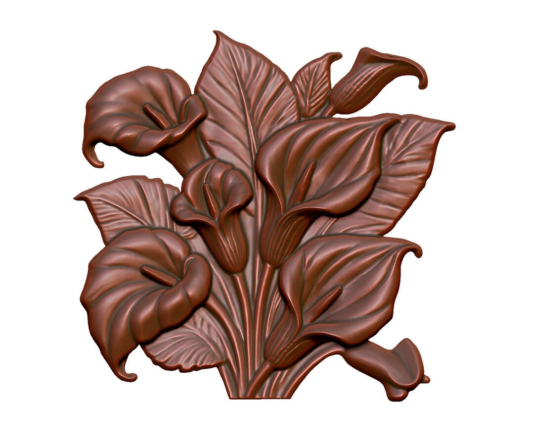 Calla Lilies Bouquet 3D Model – CNC Router, Laser Engraving, 3D ...