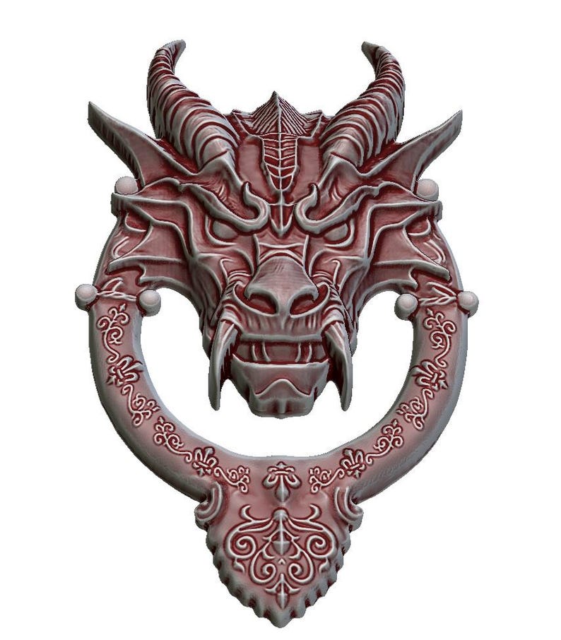 Dragon Head Crest 3D STL Model for CNC Router, Laser Engraving & 3D ...