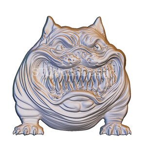Angry Bulldog 3D Model STL File for CNC Router, Laser Engraving & 3D ...