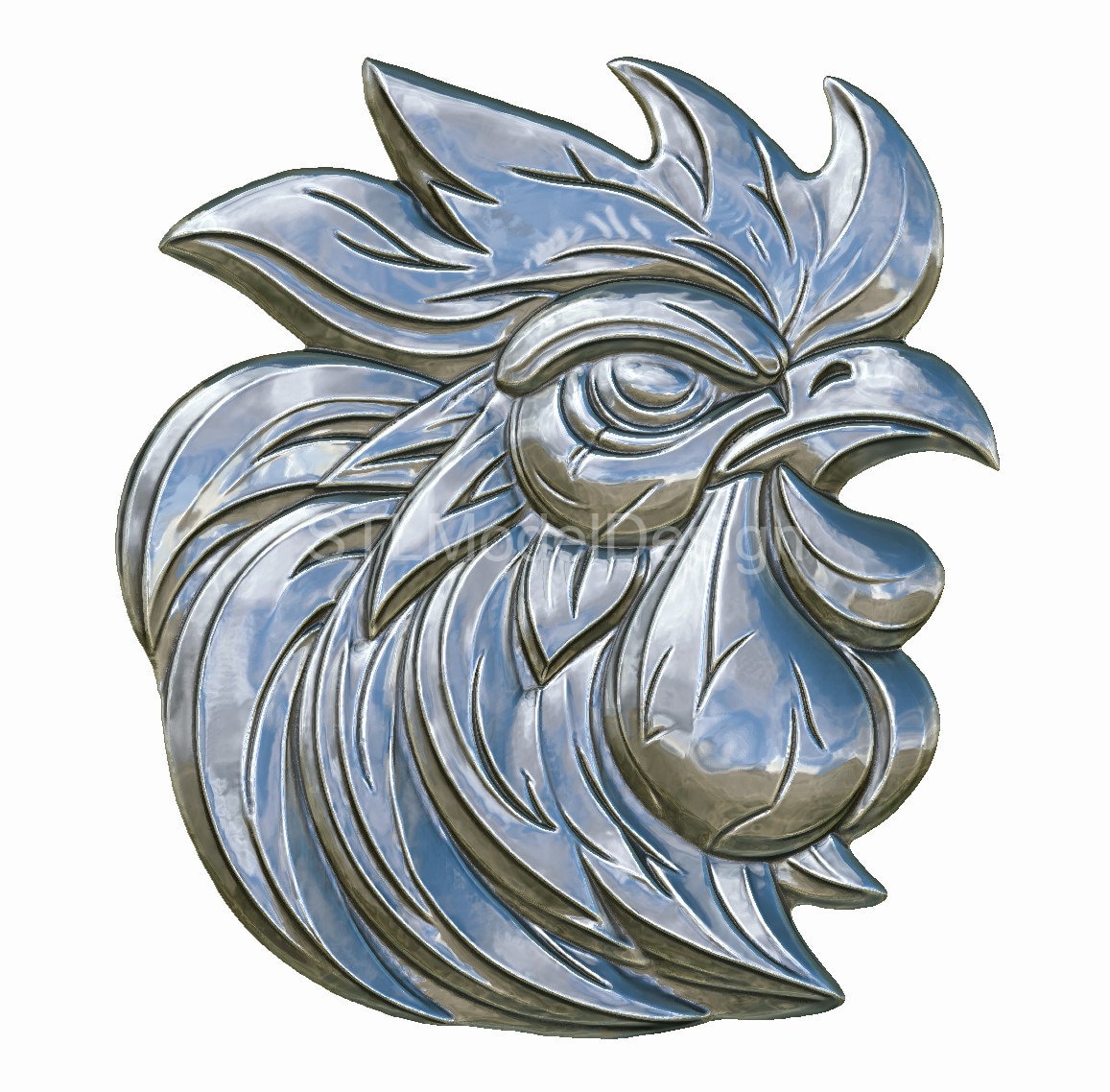 Majestic Rooster 3D Model STL File for CNC Carving & 3D Printing ...