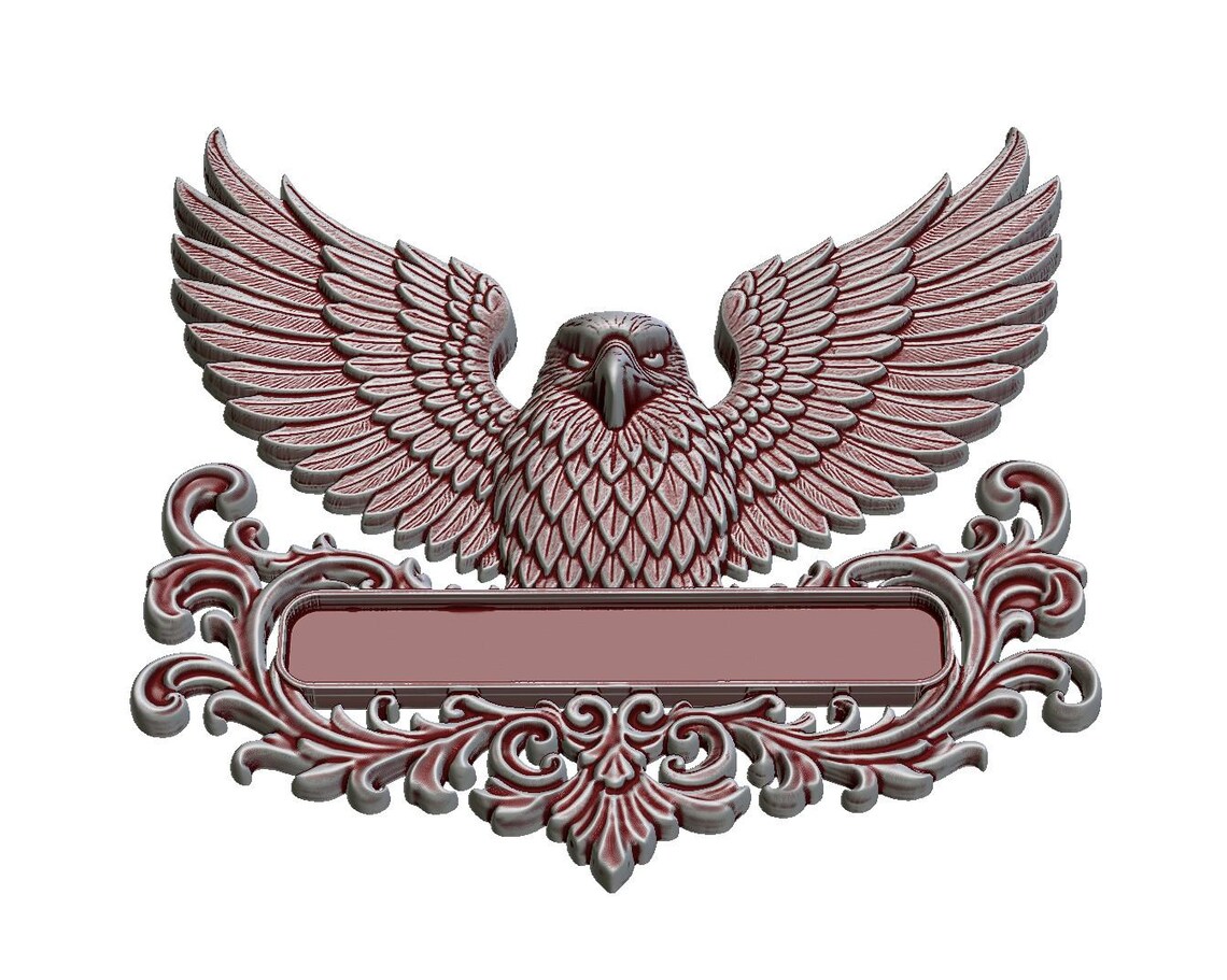 Eagle Crest 3D STL Model: CNC Router, Laser Engraving, 3D Printing ...