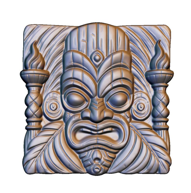 Tribal Tiki Mask 3D Model STL File: CNC Router, Laser, 3D Printing ...
