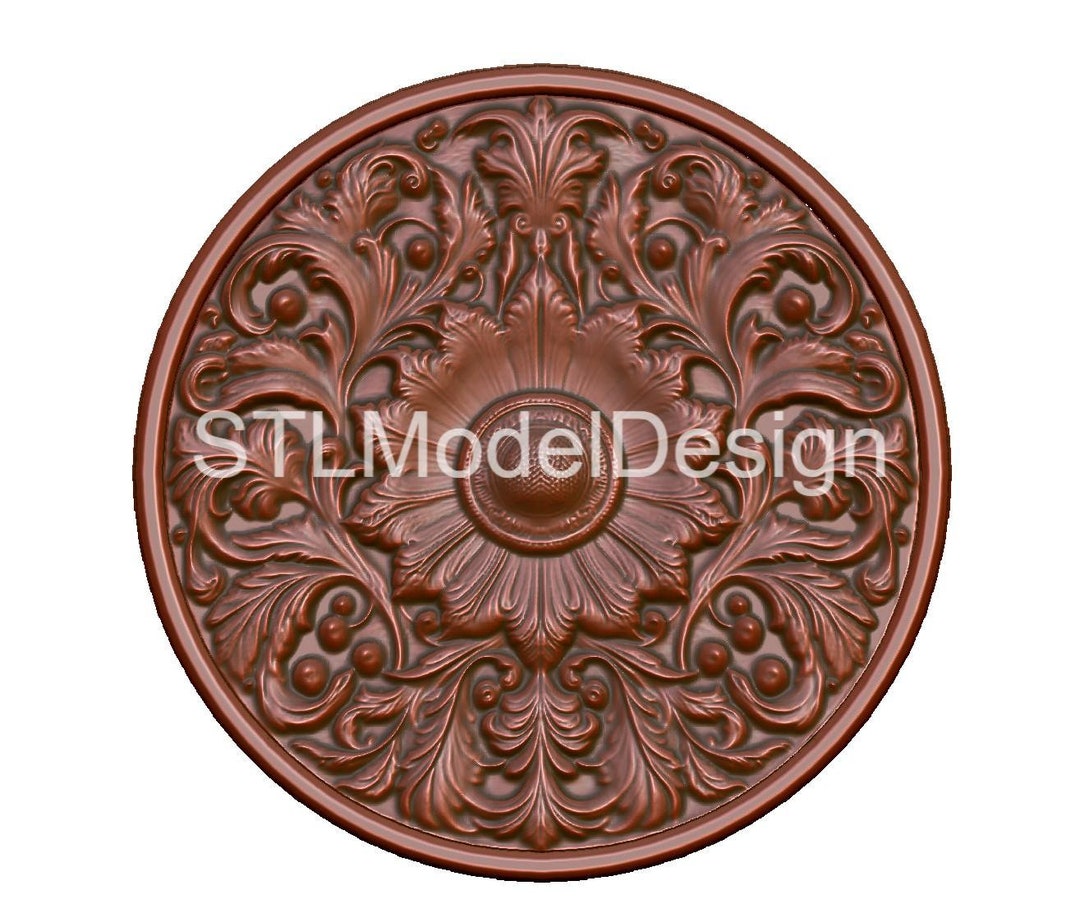 Elegant Baroque Plate 3D Model STL File for CNC Carving & 3D Printing ...