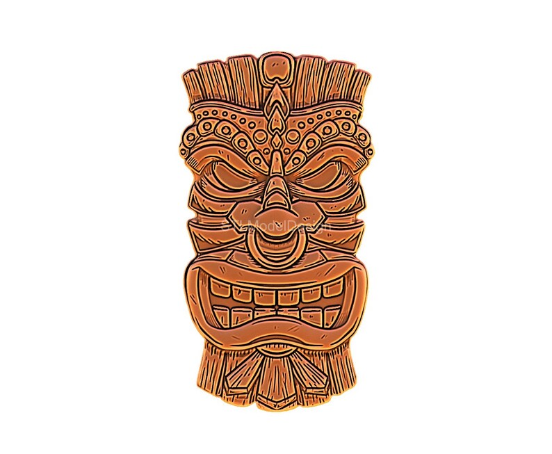 Tiki Mask 3D Model STL File for CNC Router, Laser Engraving & 3D ...