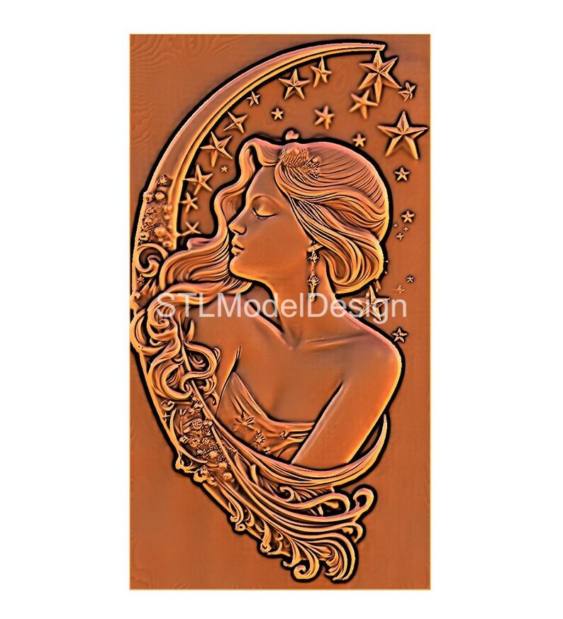 Stellar Beauty 3D Model STL File for CNC Carving Cnc Router 3D Printing Instant Digital Download ...