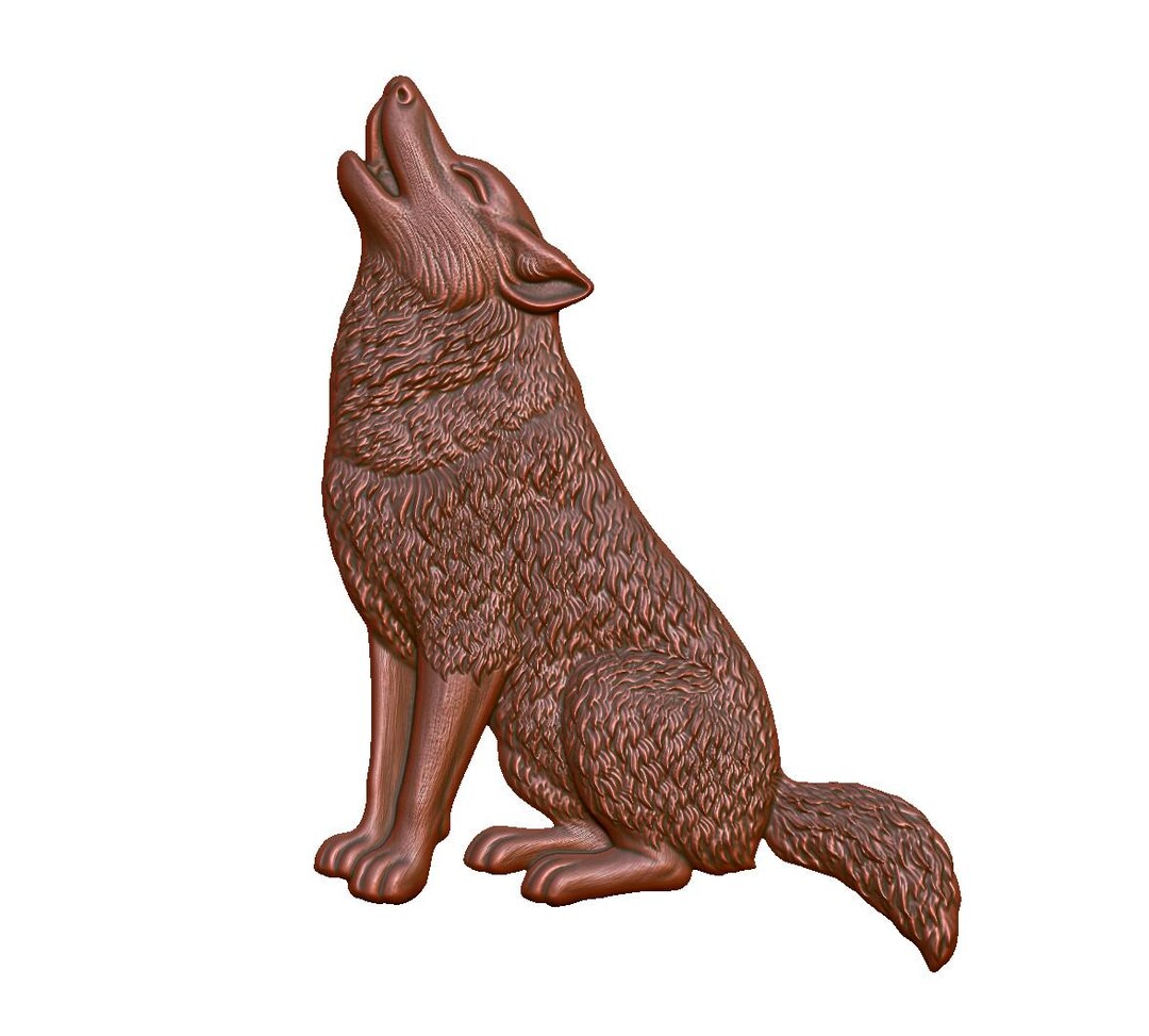 Howling Wolf 3D STL Model for CNC Router, Laser Engraving & 3D Printing ...