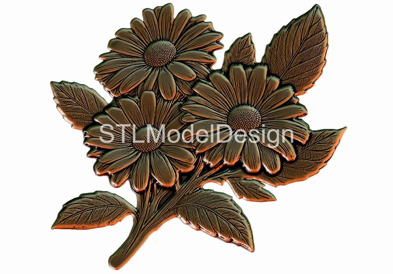 Daisy Delight 3D Model STL File for CNC Carving & 3D Printing - Instant ...