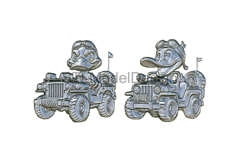 Duck in Jeep 3D Model STL File: CNC Router, Laser, 3D Printing (digital ...
