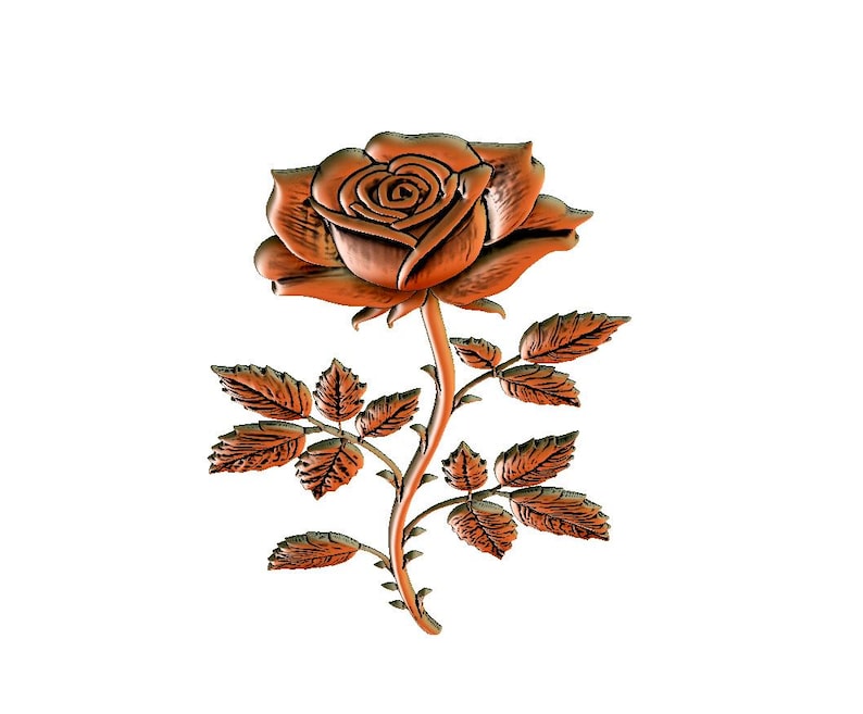 Rose Flower 3D Model STL File, CNC Router, Laser Engraving (digital ...