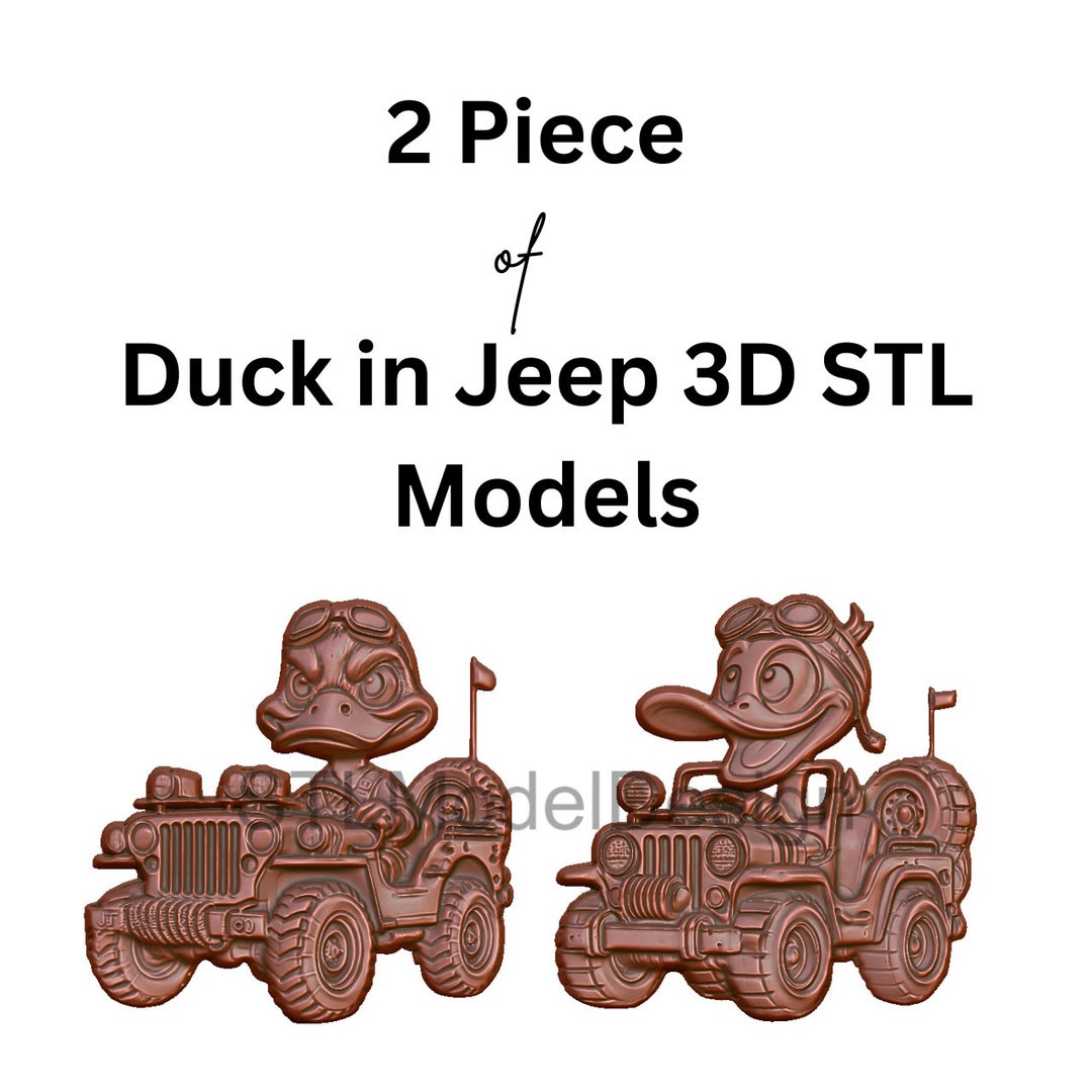 Duck in Jeep 3D Model STL File: CNC Router, Laser, 3D Printing (digital ...