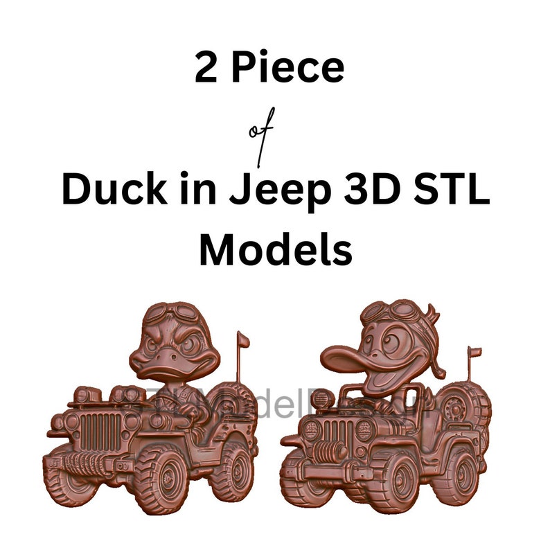 Duck in Jeep 3D Model STL File: CNC Router, Laser, 3D Printing (digital ...