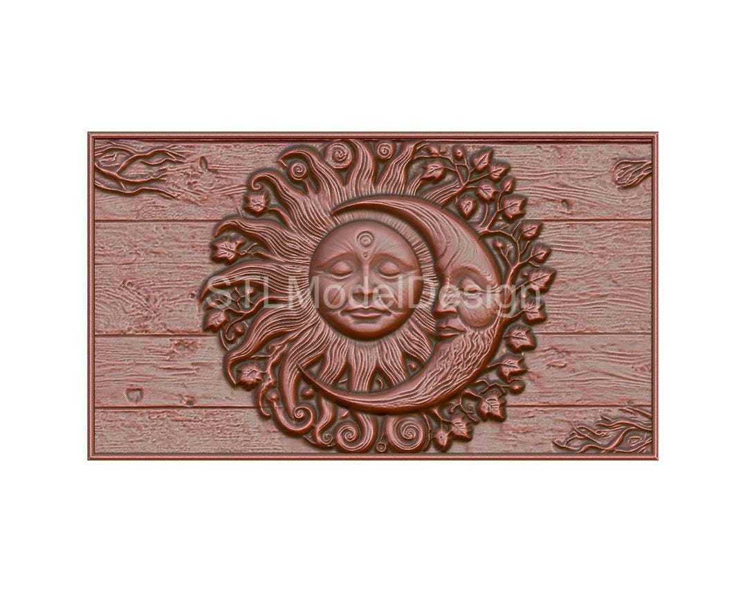 Celestial Sun and Moon Wall Art 3D Model STL File (digital Download) - Etsy