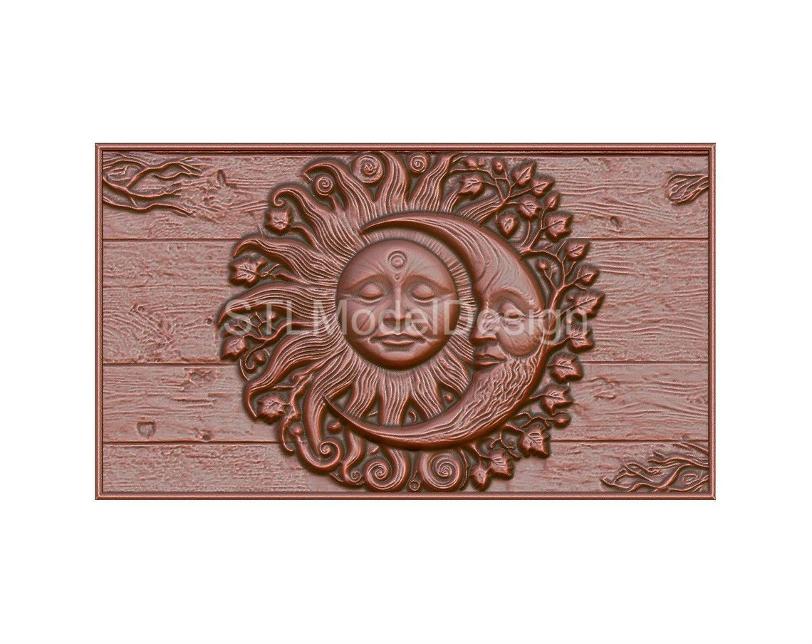 Celestial Sun and Moon Wall Art 3D Model STL File (digital Download) - Etsy