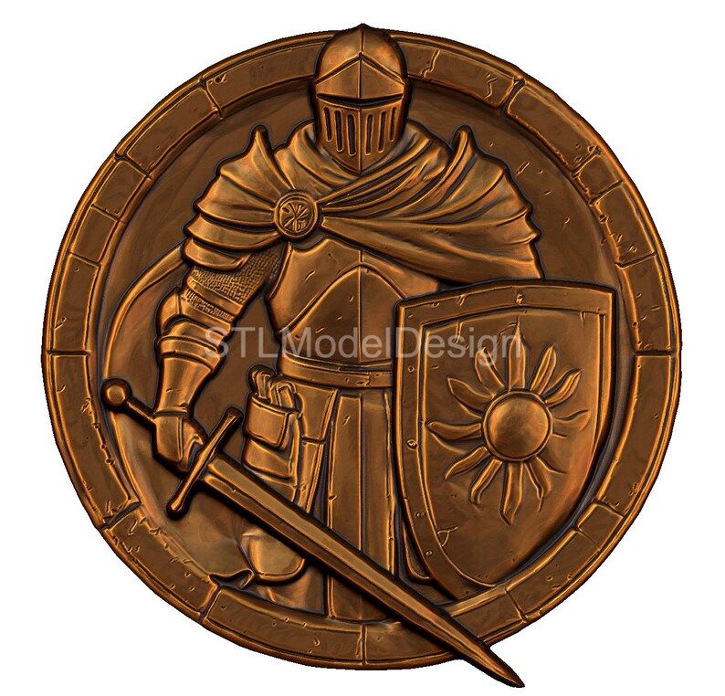 Valiant Knight Armor Relief 3D Model STL File for CNC Router, Laser ...