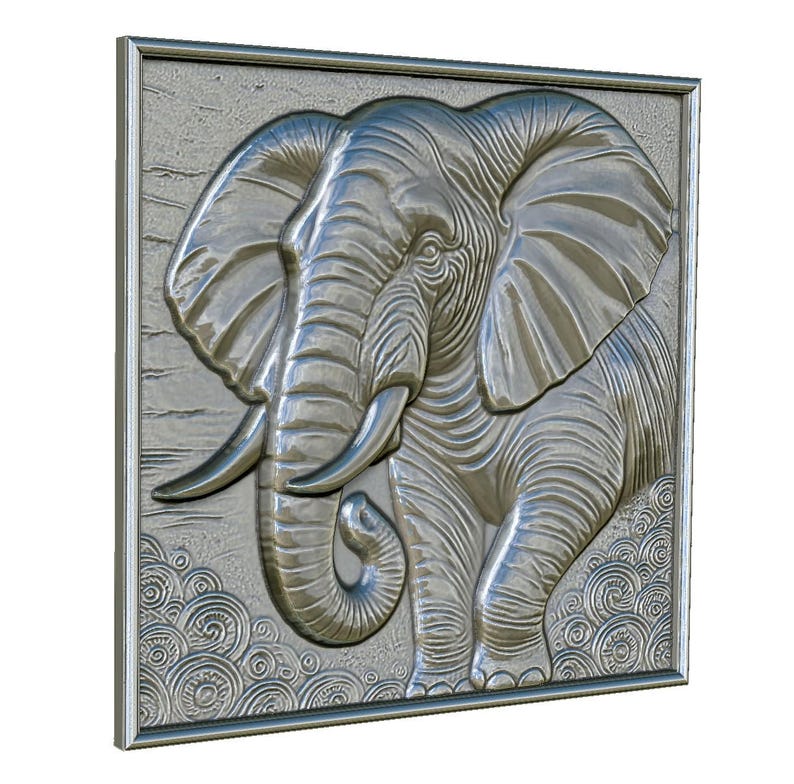 Majestic Elephant 3D Model STL File for CNC Router, Laser Engraving ...