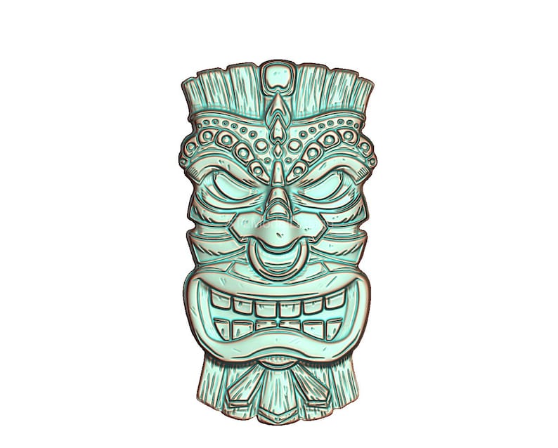 Tiki Mask 3D Model STL File for CNC Router, Laser Engraving & 3D ...