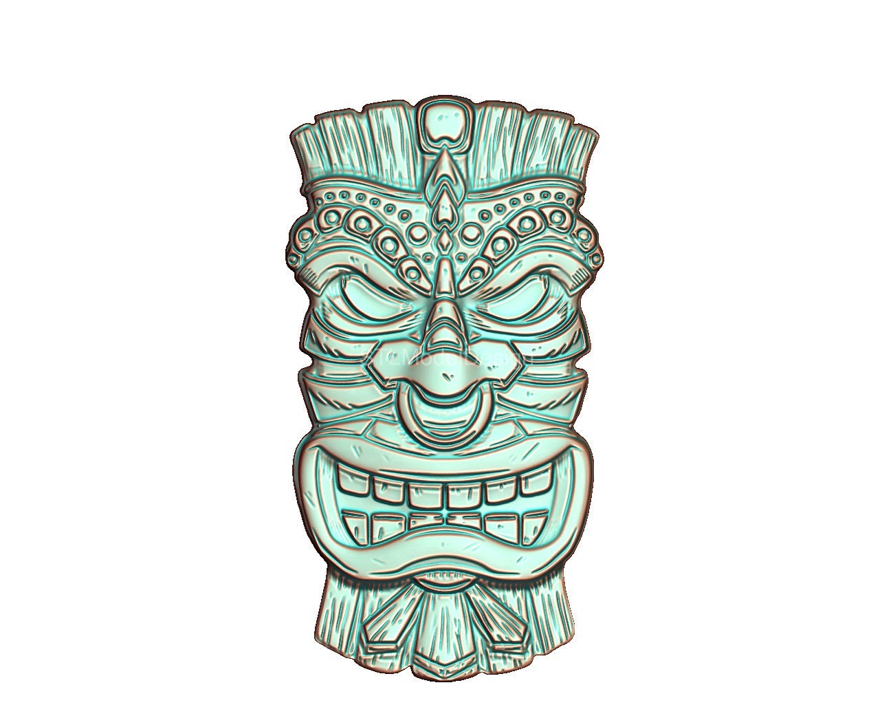 Tiki Mask 3D Model STL File for CNC Router, Laser Engraving & 3D ...