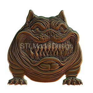 Angry Bulldog 3D Model STL File for CNC Router, Laser Engraving & 3D ...