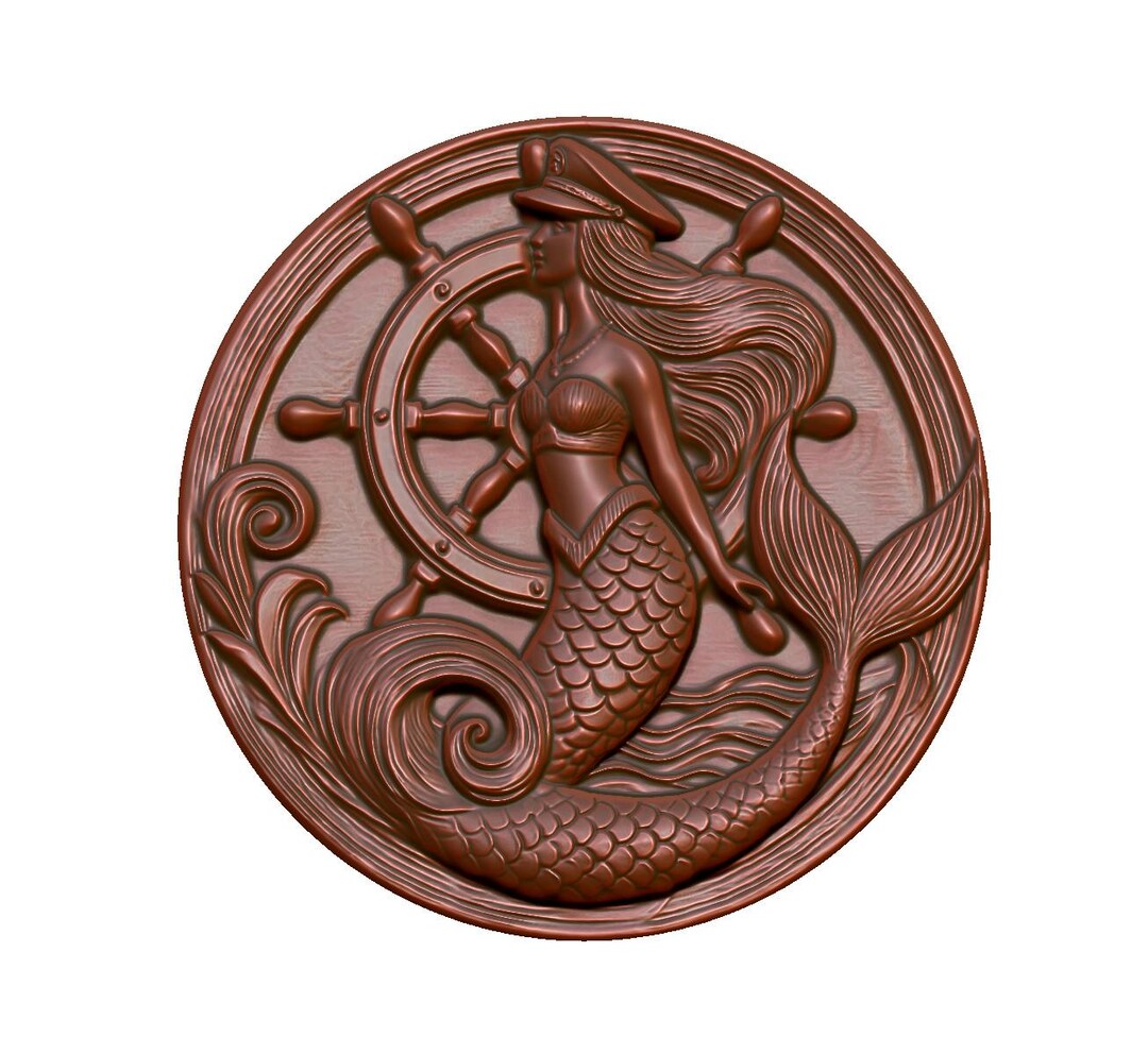 Nautical Mermaid 3D Model STL File: CNC Router, Laser, 3D Printing ...