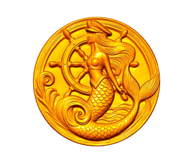 Nautical Mermaid 3D Model STL File: CNC Router, Laser, 3D Printing ...