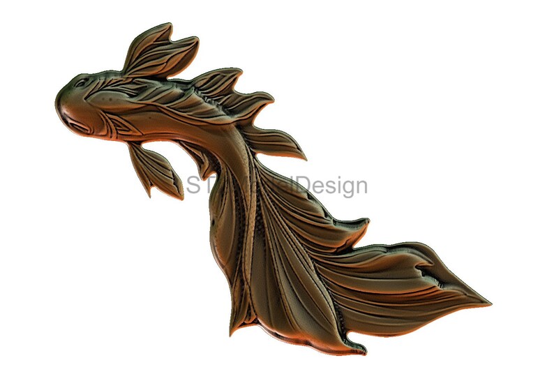 Majestic Goldfish 3D Model STL File for CNC, 3D Printing, and Laser ...