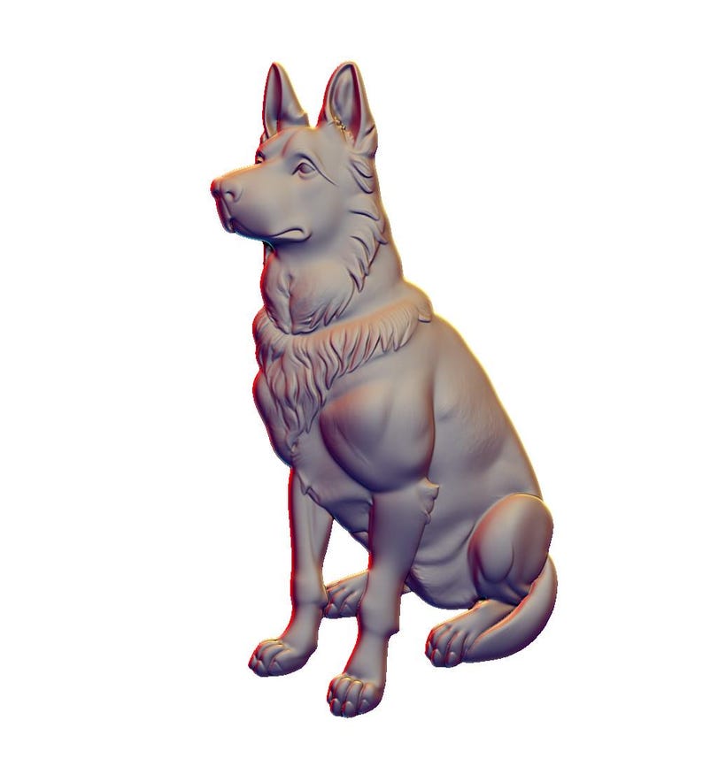 German Shepherd 3D Model STL File: CNC, Laser, 3D Printing (digital ...