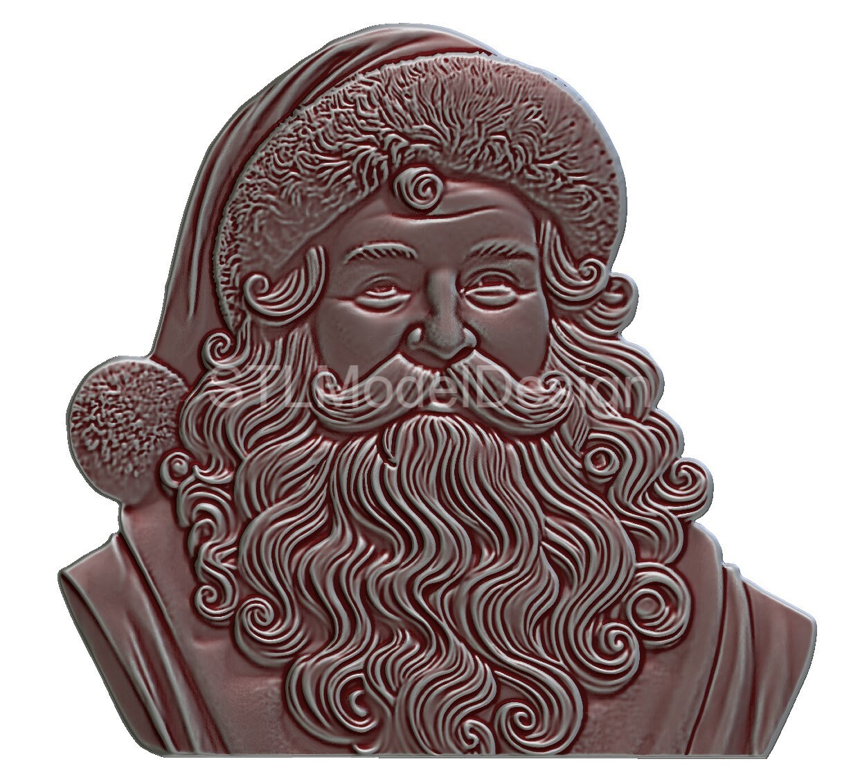 Jolly Santa 3D Model STL File for CNC Router, Laser Engraving & 3D ...