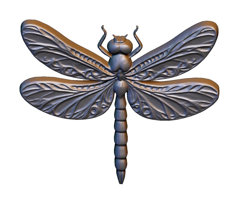 Majestic Dragonfly 3D Model STL File: CNC Router, Laser, 3D Printing ...
