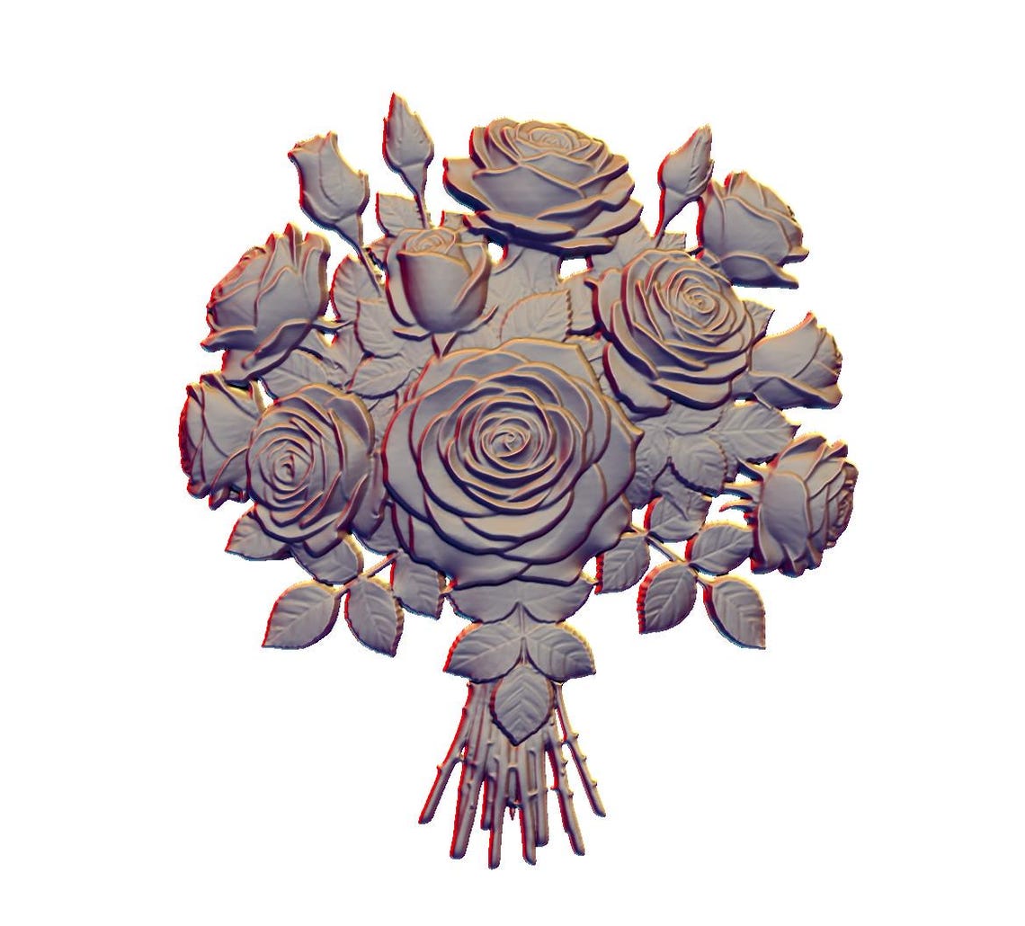 Rose Bouquet 3D Model STL File: CNC, Laser Cut, 3D Printing (digital ...