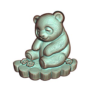 Adorable Panda Figure 3D Model STL File for CNC Router, Laser Engraving ...