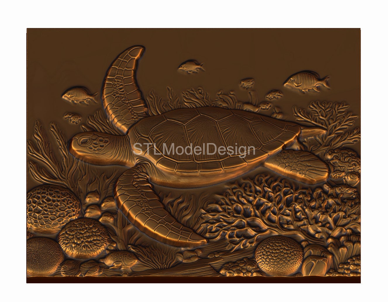 Reef Turtle 3D Model STL File for CNC Carving & 3D Printing Instant ...