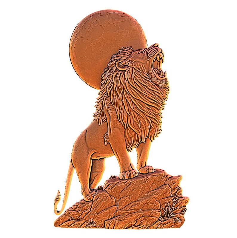 Roaring Lion Moon 3D Model STL File, CNC Router Laser Engraving ...