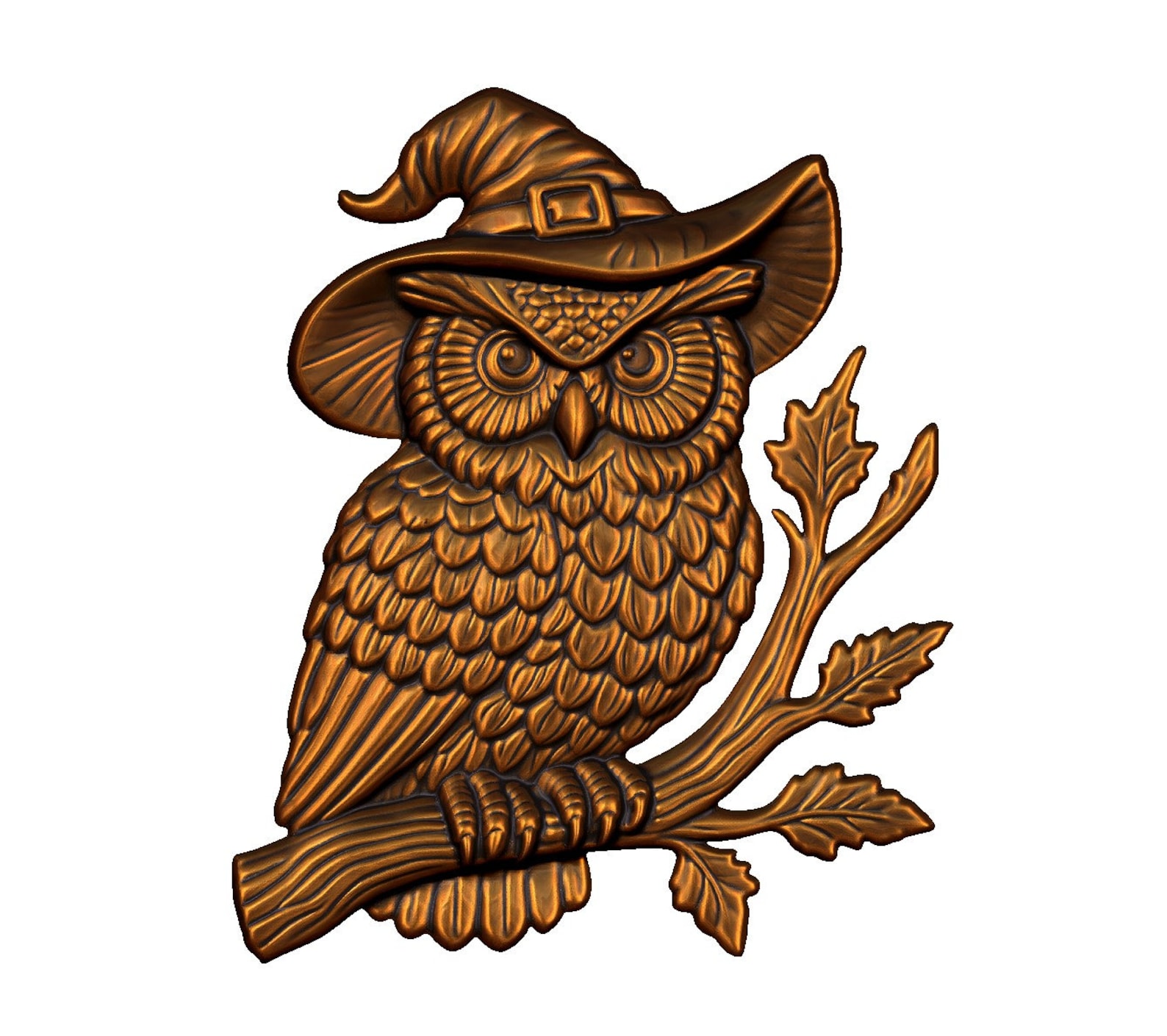 Witchy Owl Halloween 3D Model STL File: CNC Router, Laser, 3D Printing ...