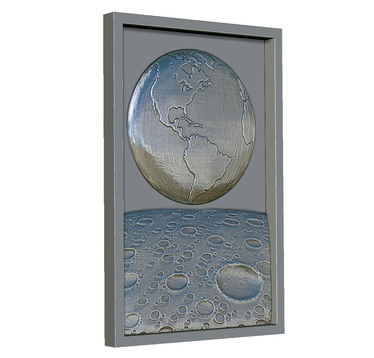 Earth and Moon 3D STL Model for CNC Router, Laser Engraving & 3D ...