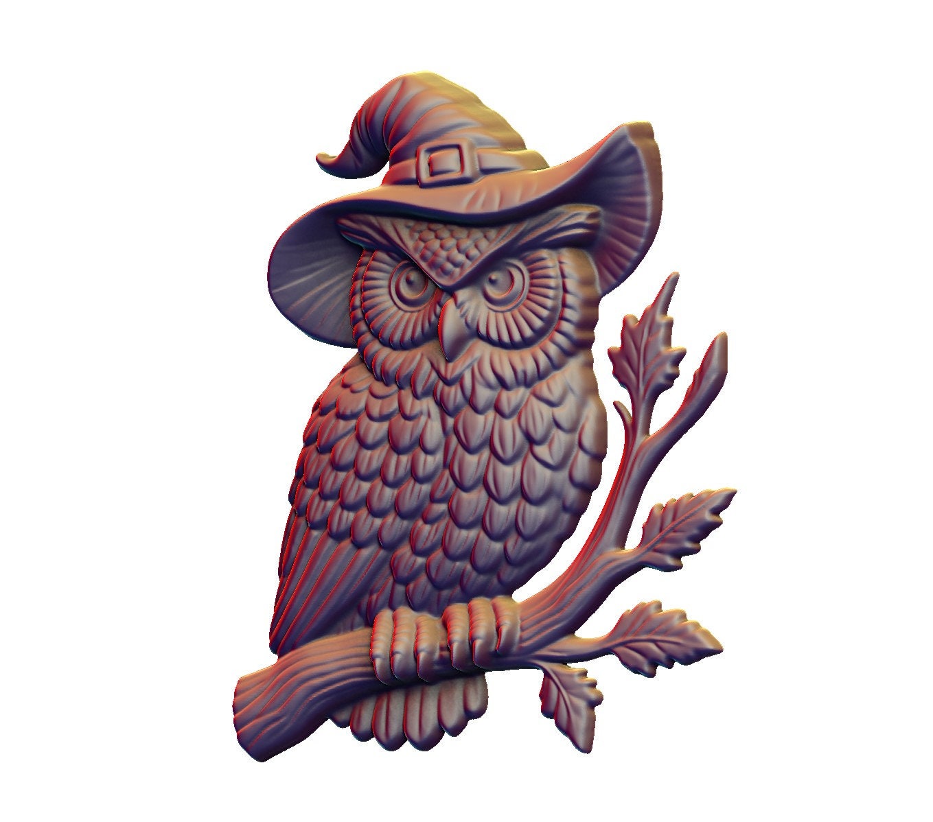 Witchy Owl Halloween 3D Model STL File: CNC Router, Laser, 3D Printing ...