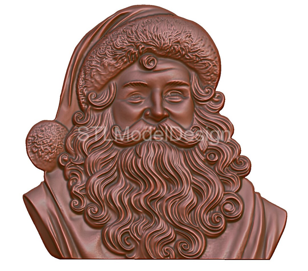 Jolly Santa 3D Model STL File for CNC Router, Laser Engraving & 3D ...