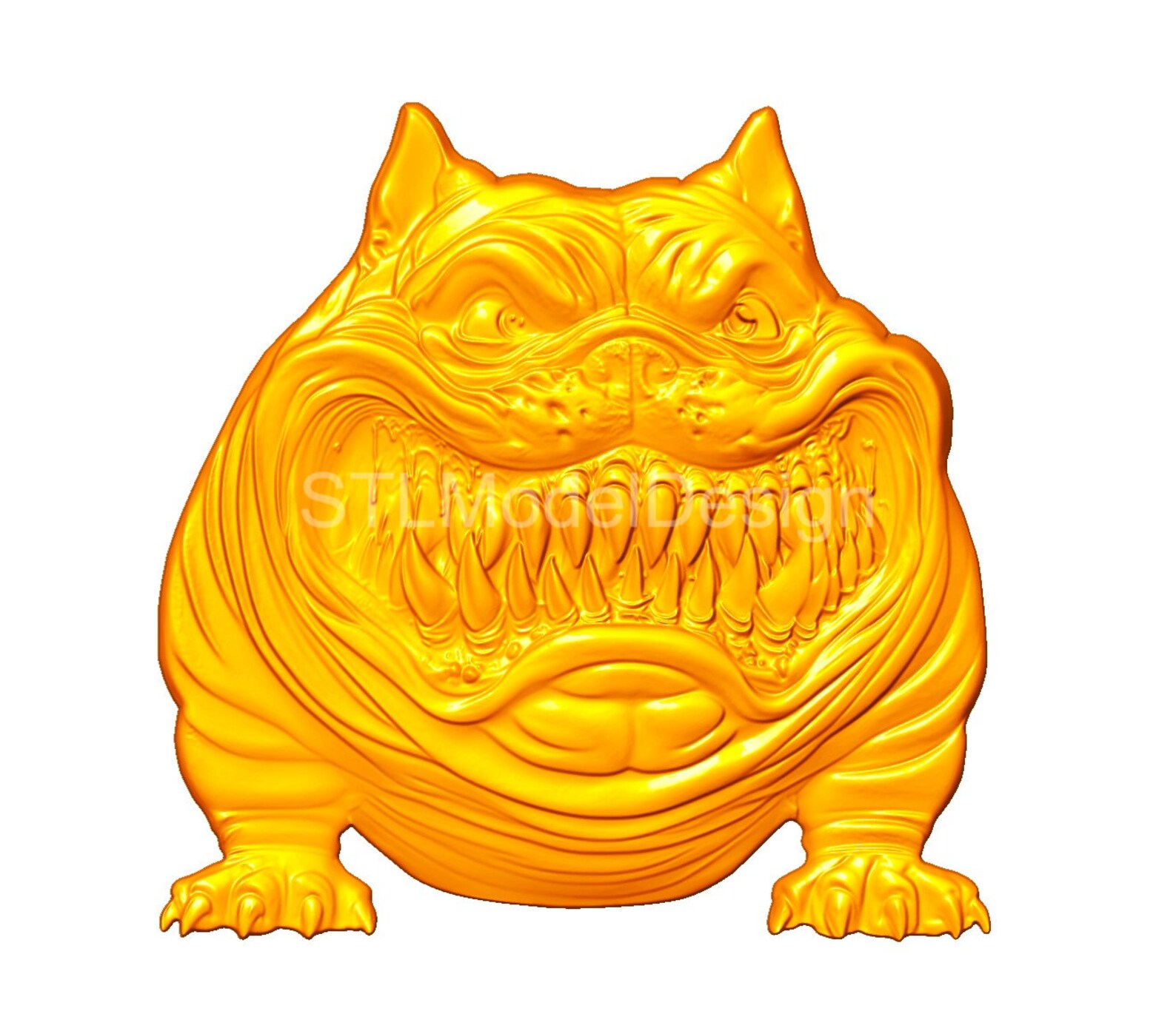 Angry Bulldog 3D Model STL File for CNC Router, Laser Engraving & 3D ...