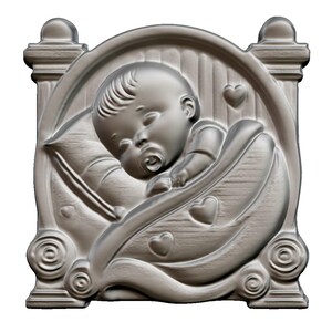 Sleeping Baby 3D Model STL File: CNC Router, Laser Engraving, 3D ...
