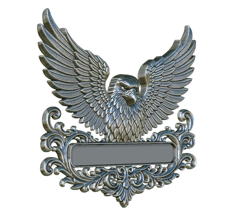 Eagle Crest 3D STL Model: CNC Router, Laser Engraving, 3D Printing ...