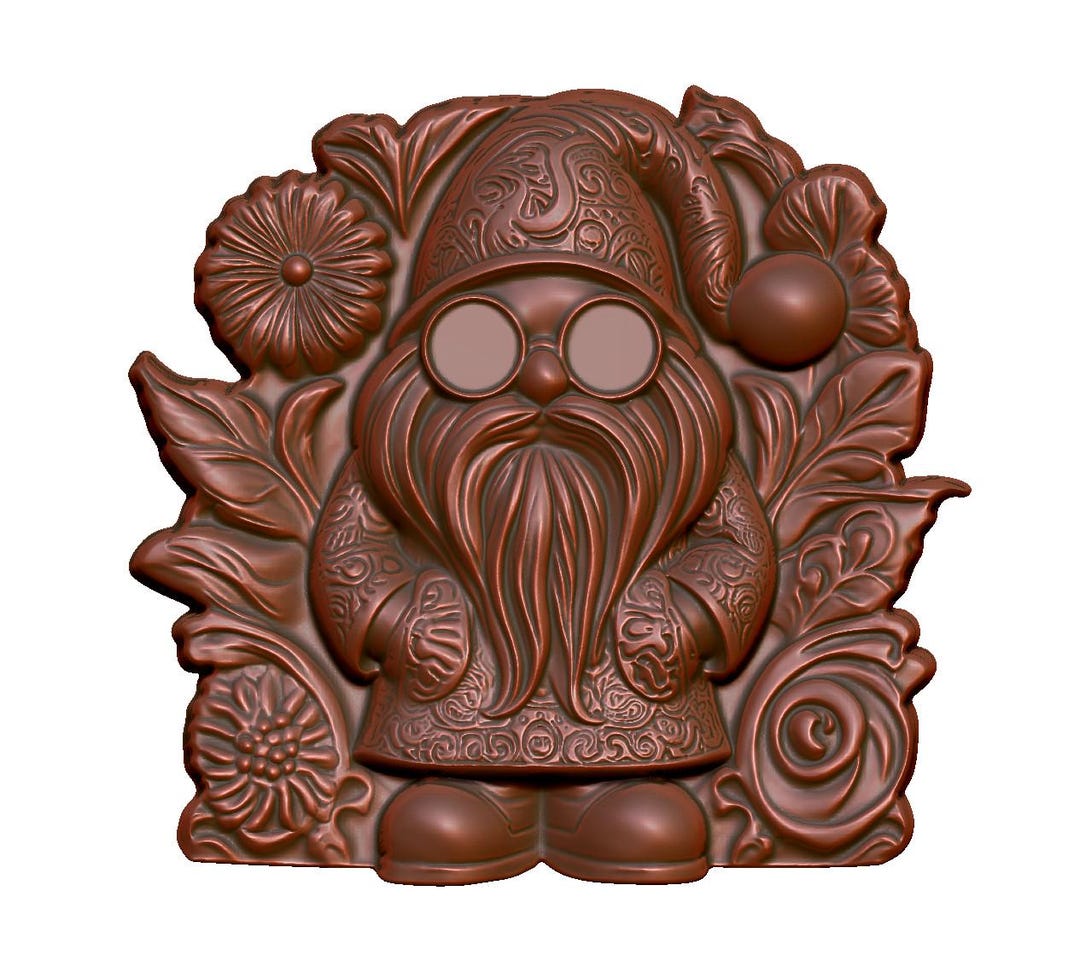 Floral Gnome Decorative 3D Model STL File for CNC Router, Laser ...