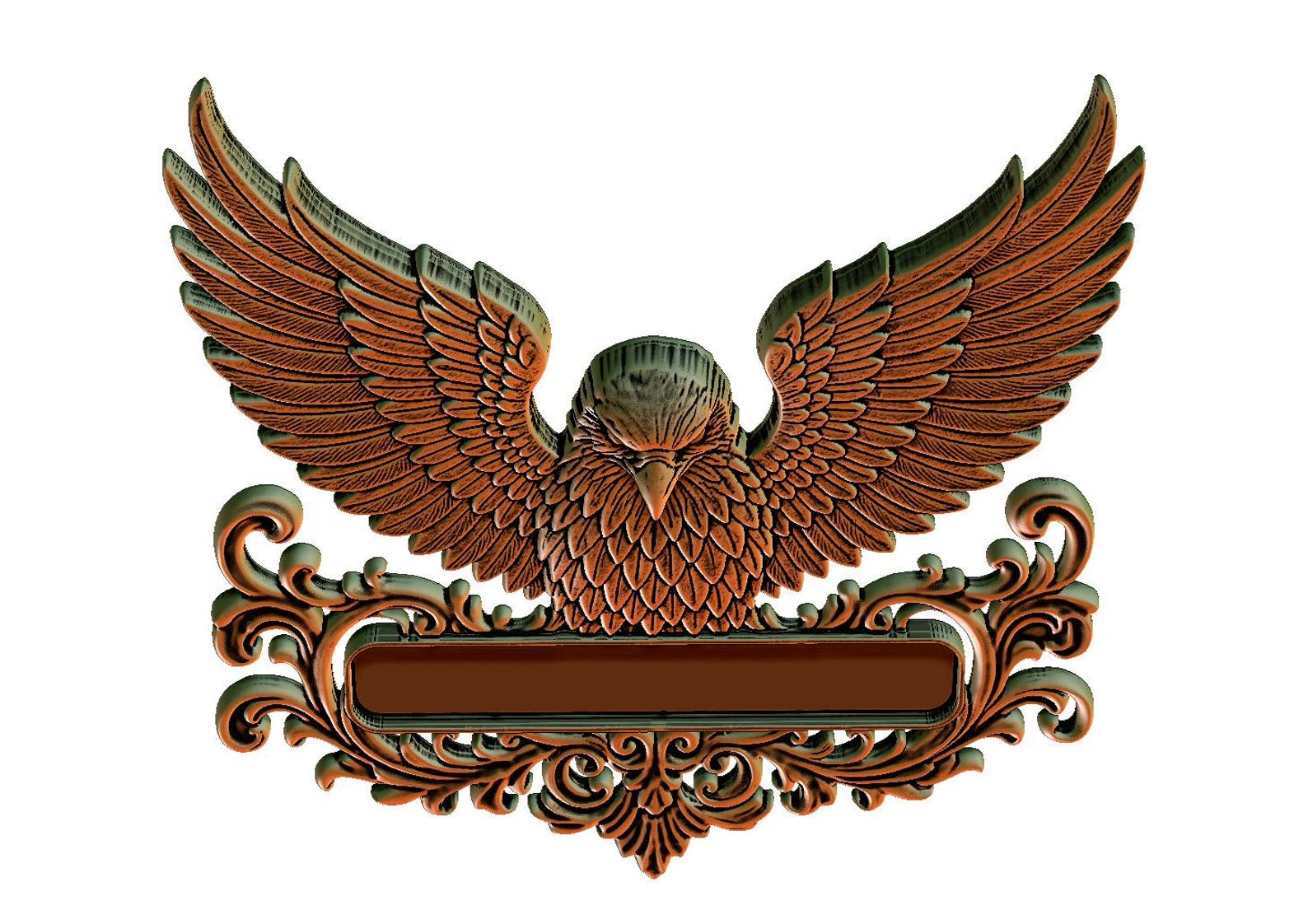 Eagle Crest 3D STL Model: CNC Router, Laser Engraving, 3D Printing ...