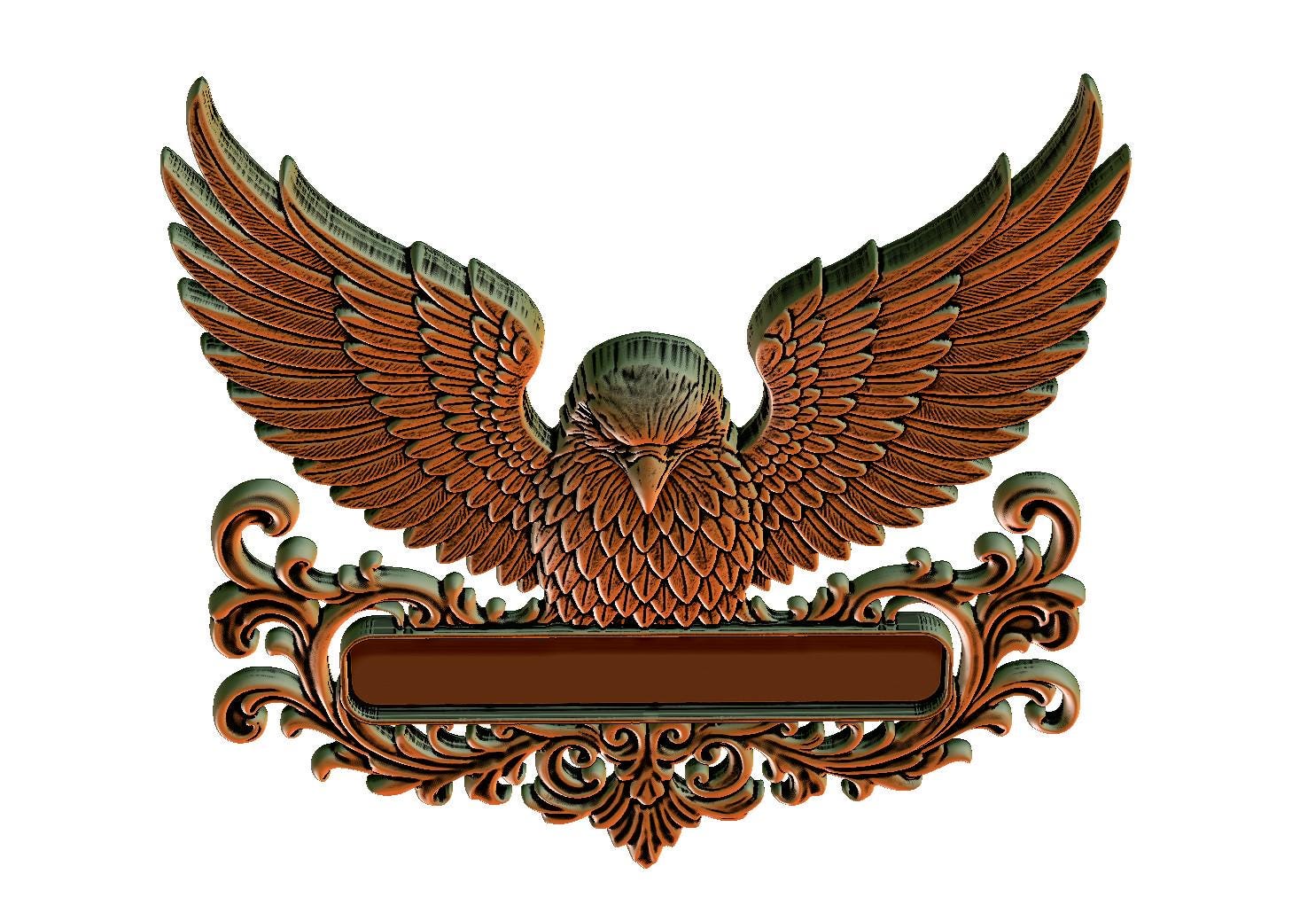 Eagle Crest 3D STL Model: CNC Router, Laser Engraving, 3D Printing ...