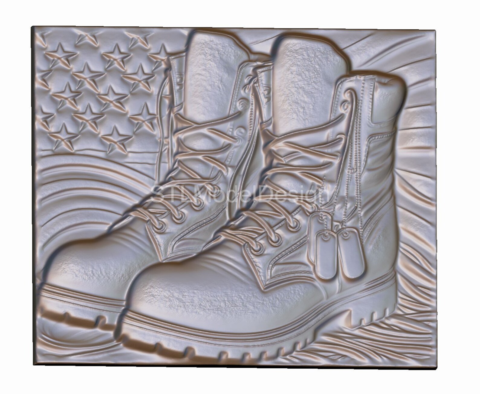 Military Boots 3D Model STL File for CNC Carving & 3D Printing ...