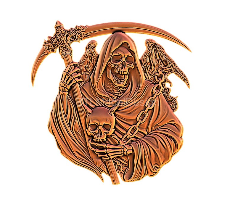 Grim Reaper 3D Model STL File for CNC Router, Laser Engraving, and 3D ...